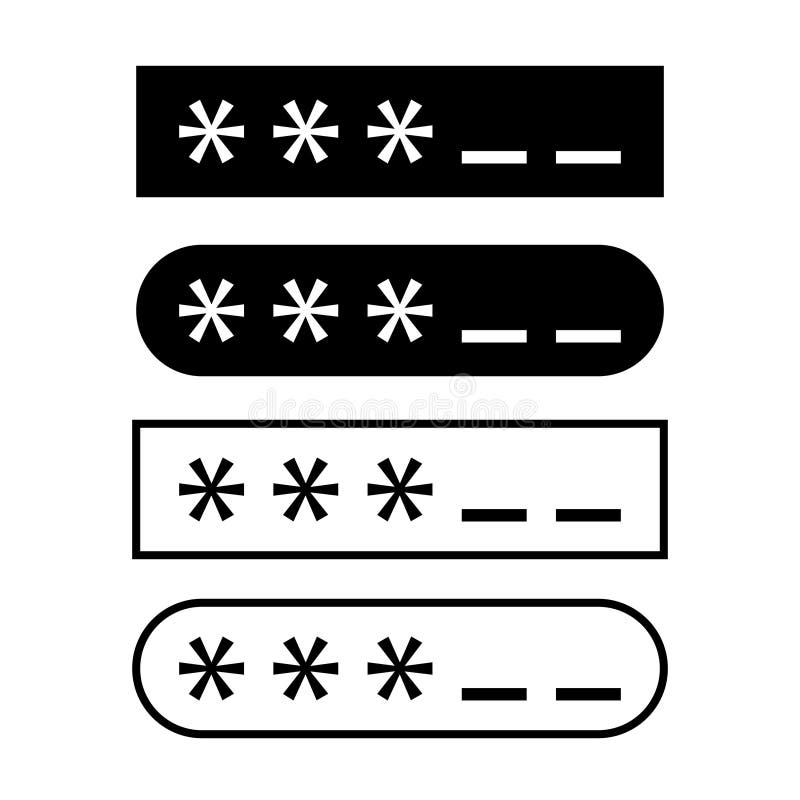 Password Entry Icons Hidden Characters Symbol Security Input Field