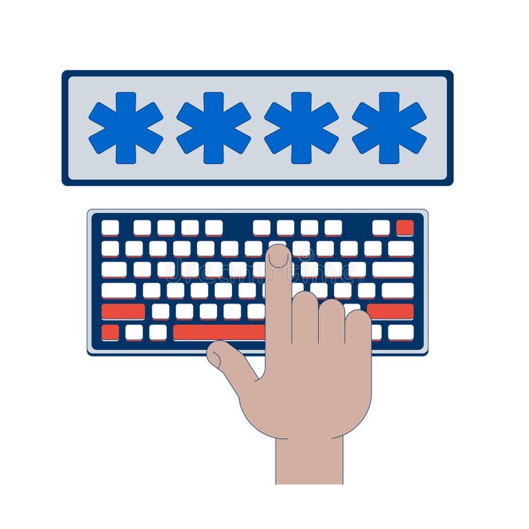 Password Entry on Keyboard Vector Illustration Stock Vector ...
