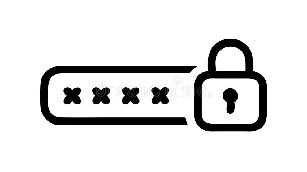Password Entry Outline Icon with Lock Security , Vector Design Generative AI Stock Vector ...