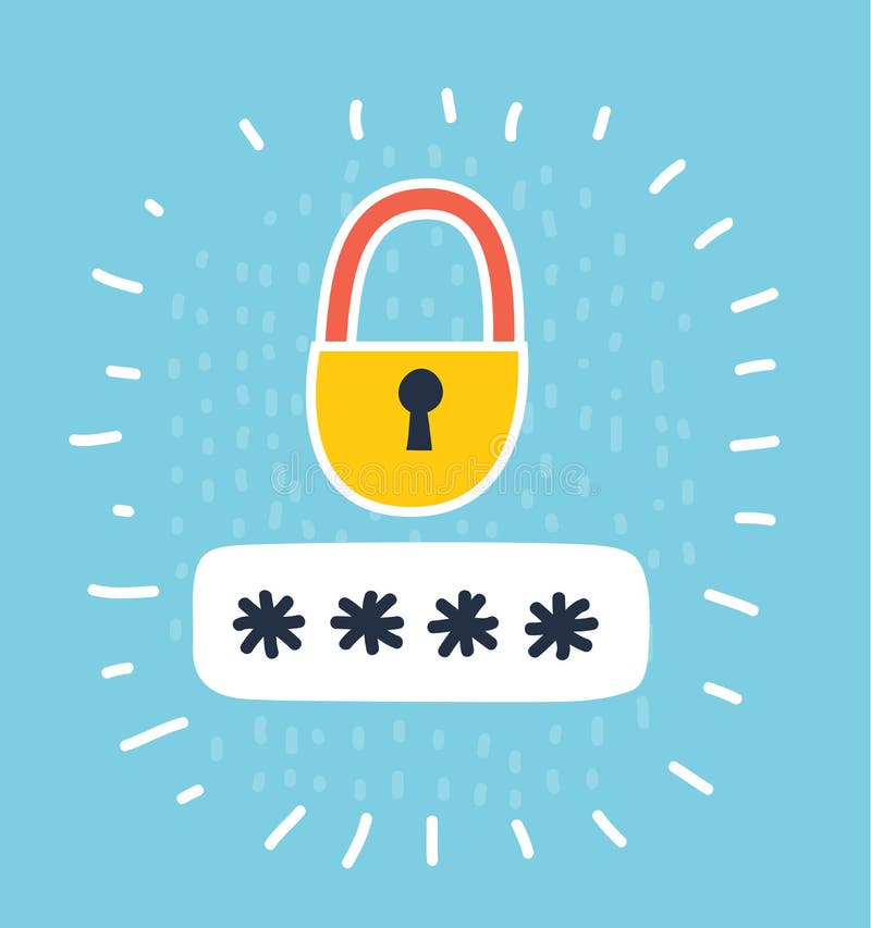 Password Field with Open Lock in Browser Stock Vector - Illustration of ...