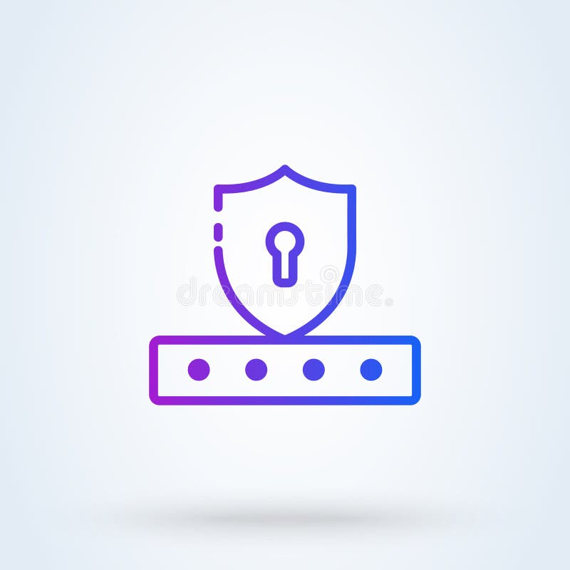 Password Field Sign Line Icon or Logo. Password and Unlock Concept ...