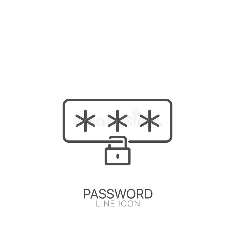 Password Field Vector Line Icon. Editable Stroke Stock Vector ...