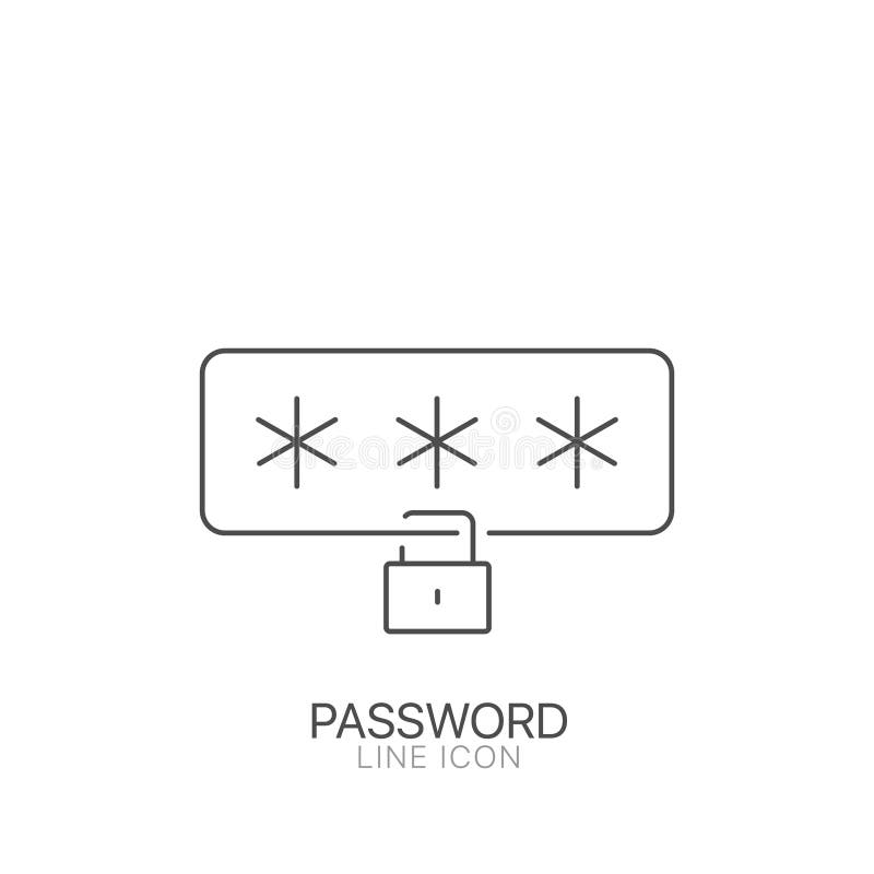Password Field Vector Line Icon. Protection Secure Access Symbol Stock ...
