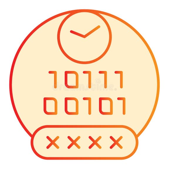 Password Flat Icon. Pin Code Orange Icons in Trendy Flat Style Stock ...