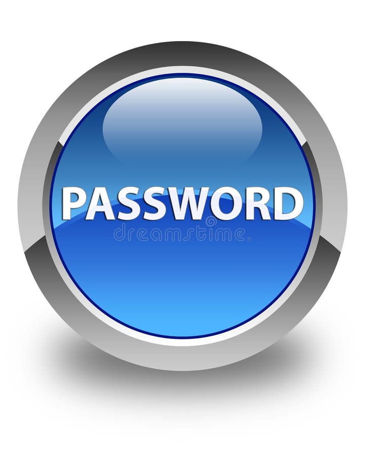Password Glossy Blue Round Button Stock Illustration - Illustration of ...
