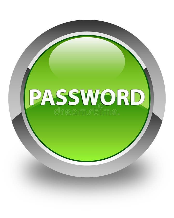 Password Glossy Green Round Button Stock Illustration - Illustration of ...
