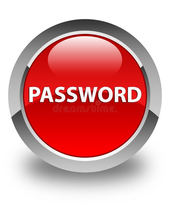 Password Glossy Red Round Button Stock Illustration - Illustration of ...