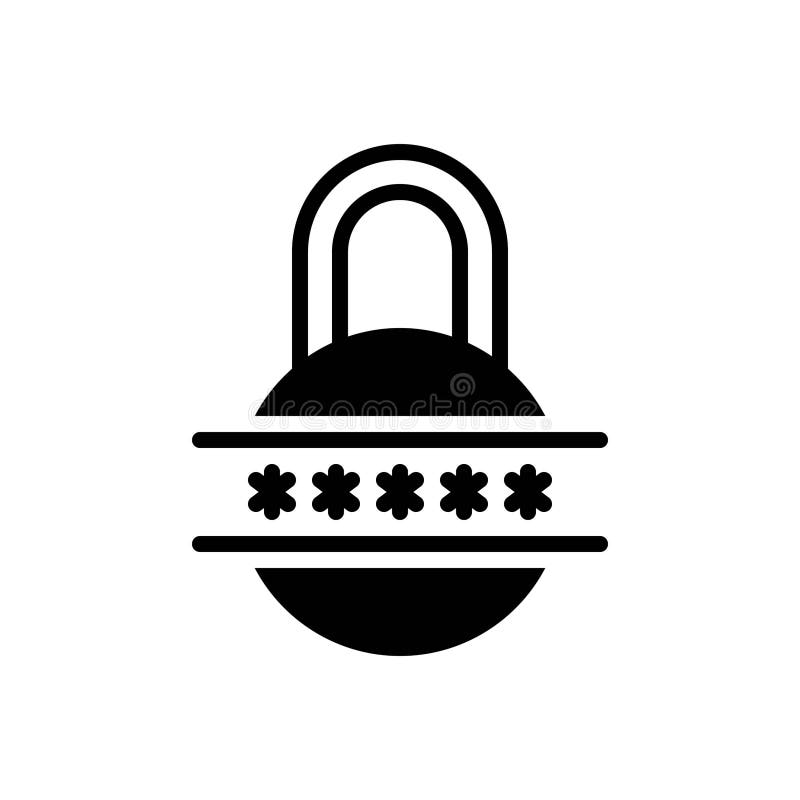Black Solid Icon for Password, Access and Secure Stock Illustration ...