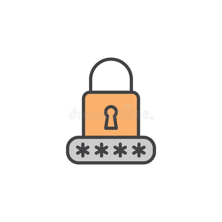 Password Icon in Colored Version Stock Vector - Illustration of name ...