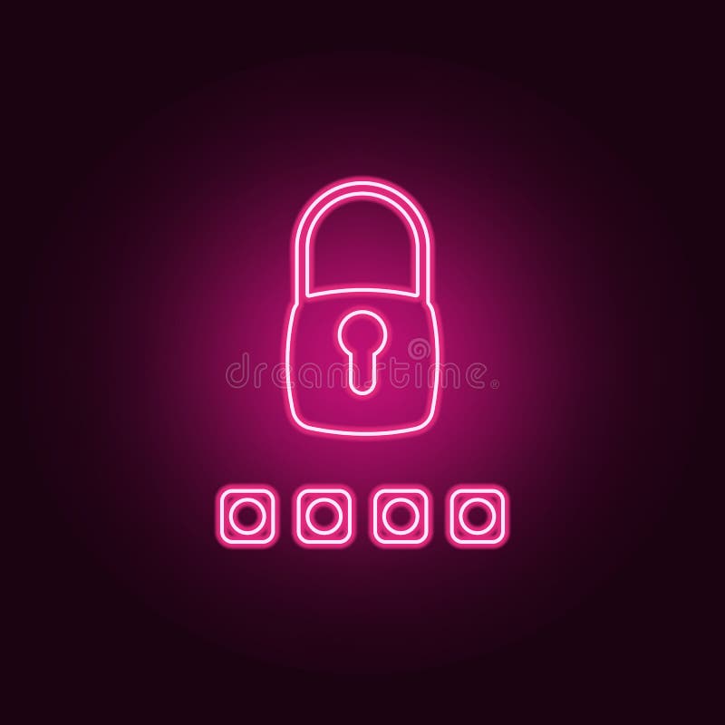 Password Icon. Elements of Cyber Security in Neon Style Icons Stock ...
