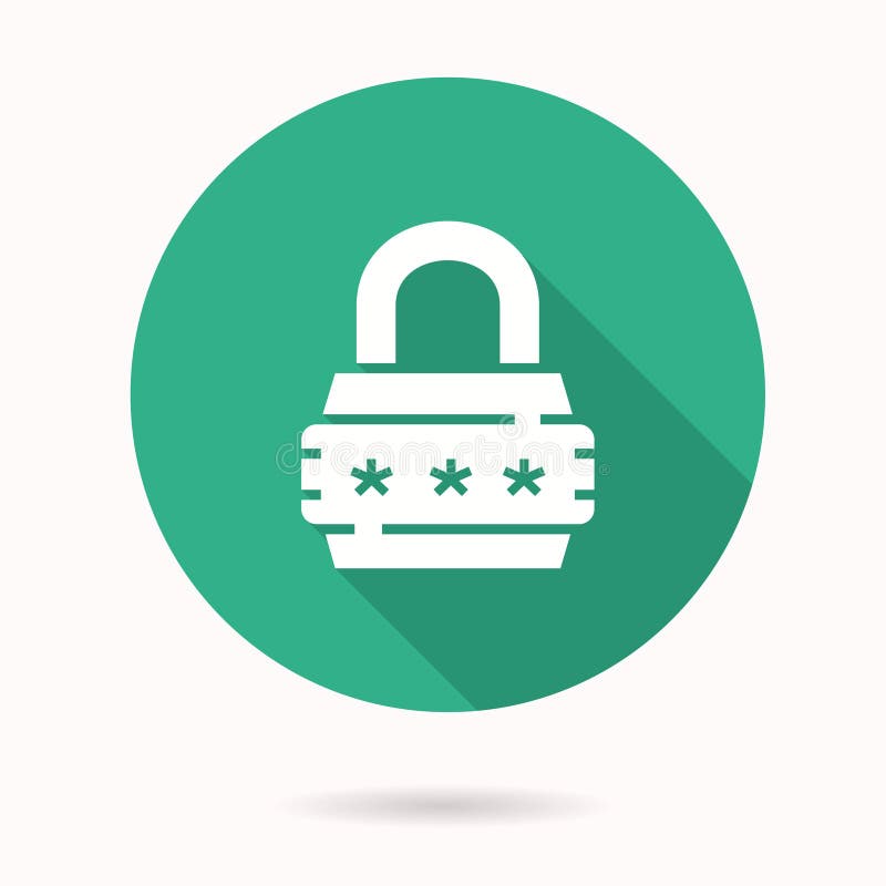 Password Icon with Long Shadow for Graphic and Web Design. Stock Vector ...