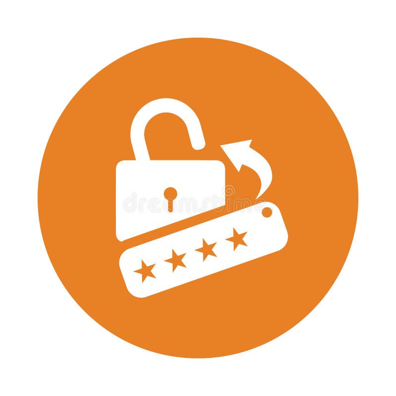 Password Icon. Orange Color Vector EPS Stock Vector - Illustration of ...