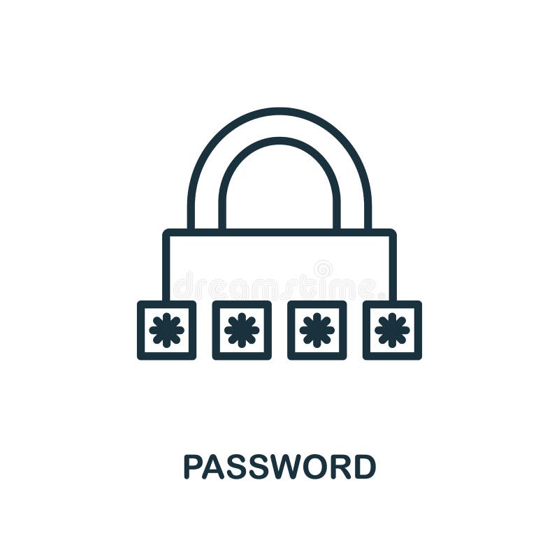 Password Icon Outline Style. Thin Line Creative Password Icon for Logo ...