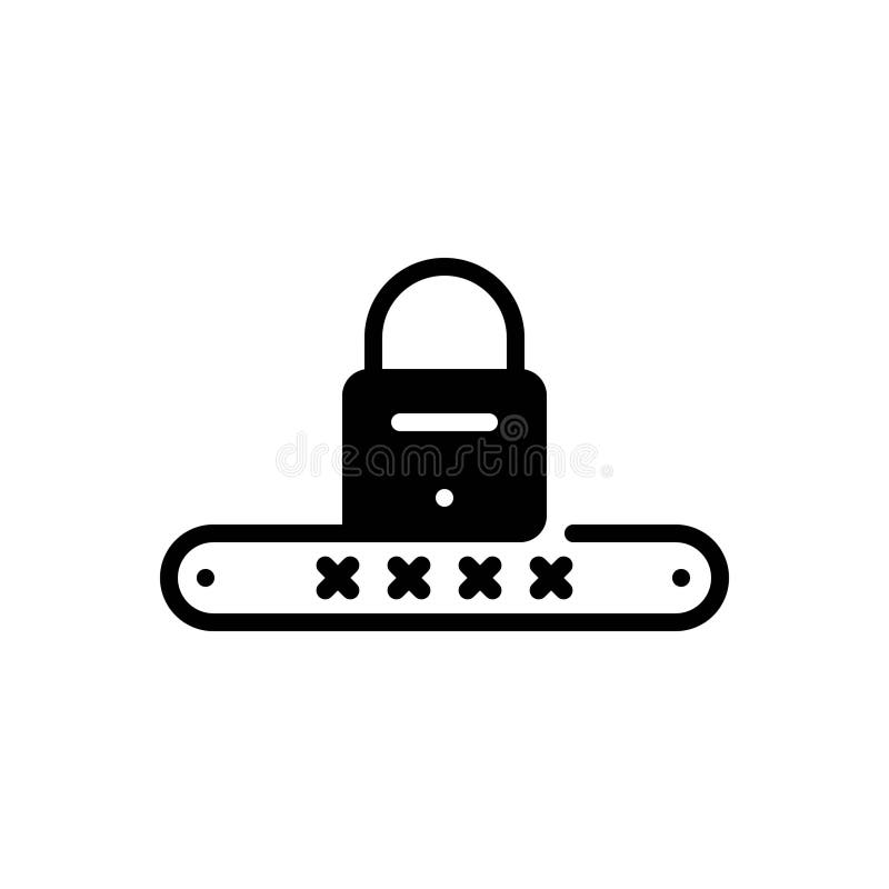 Black Solid Icon for Password, Confidential and Login Stock ...