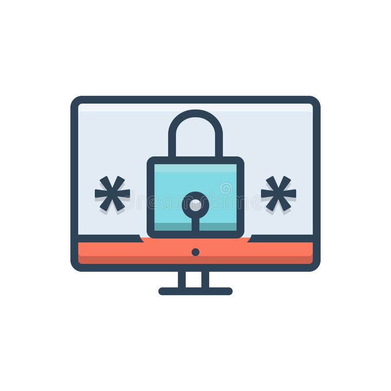 Color Illustration Icon for Password, Manager and Cybersecurity Stock ...