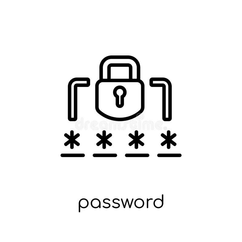 Password Icon. Trendy Modern Flat Linear Vector Password Icon on Stock ...