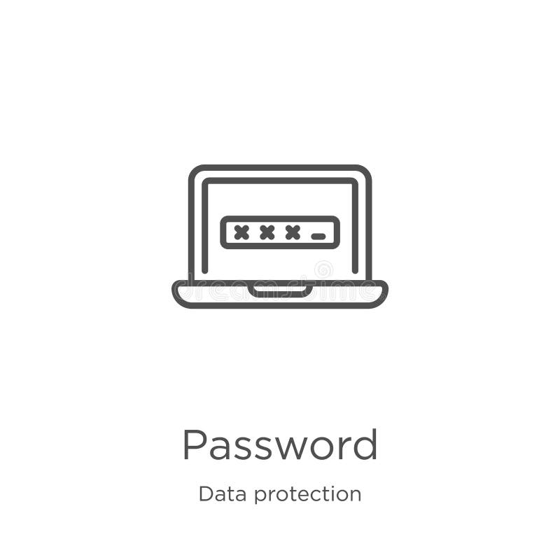 Password Icon Vector From Data Protection Collection Thin Line Password Outline Icon Vector