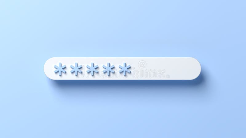 Password Input Field Isolated on Light Blue Background. Stock ...