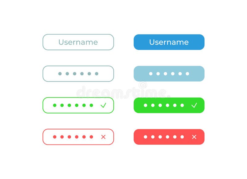 Authorization UI Elements Kit Stock Vector - Illustration of login ...