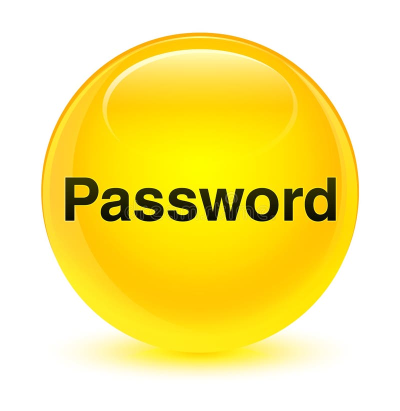 Password Yellow Round Button Stock Illustration - Illustration of ...
