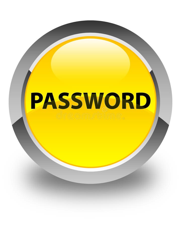Password Glossy Yellow Round Button Stock Illustration - Illustration ...