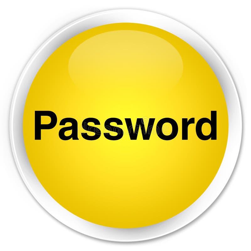 Password Yellow Round Button Stock Illustration - Illustration of ...