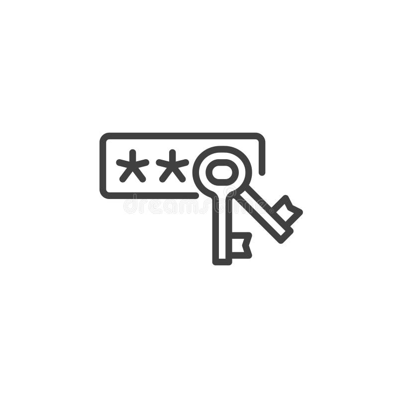 Password Key line icon stock illustration. Illustration of pictogram ...