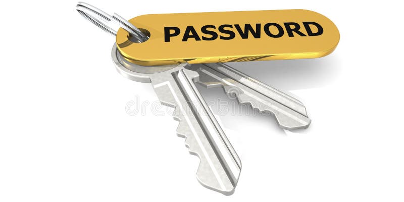 Password Label Attached To the Keys Stock Illustration - Illustration ...