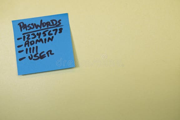 Password List on a Sheet of Paper Stock Image - Image of cyber, note ...