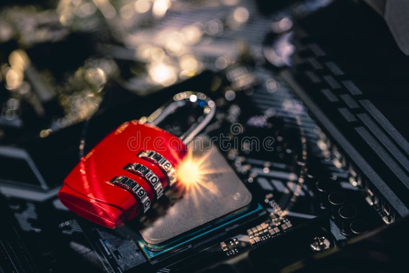Password Lock on Computer Motherboard-concept of Information Security ...