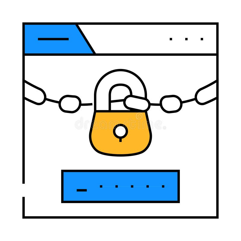 Password Lock Icon Color Illustration Stock Illustration - Illustration ...