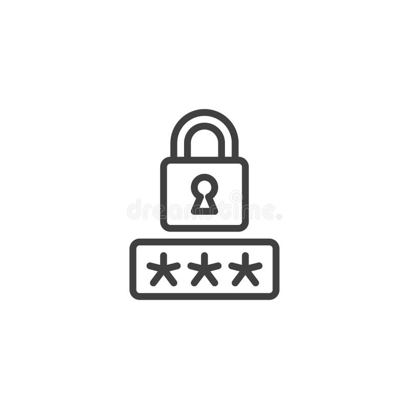 Password Lock line icon stock illustration. Illustration of simple ...
