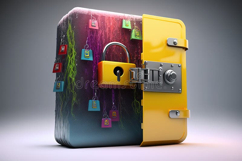 Password Login Padlock Folder Files Secured Stock Illustration ...