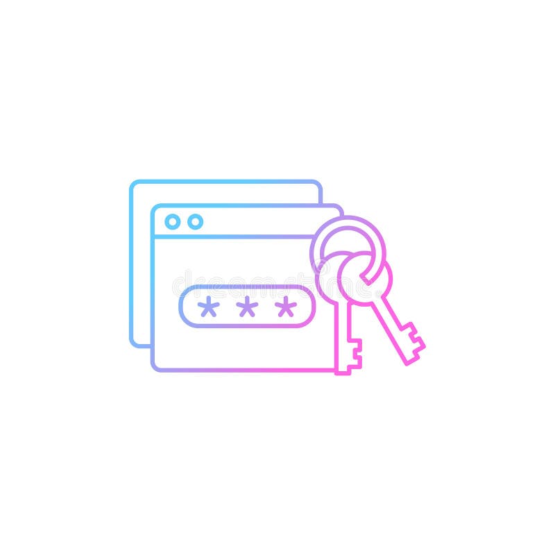 Password Management Gradient Linear Vector Icon Stock Vector Illustration Of Linear Business