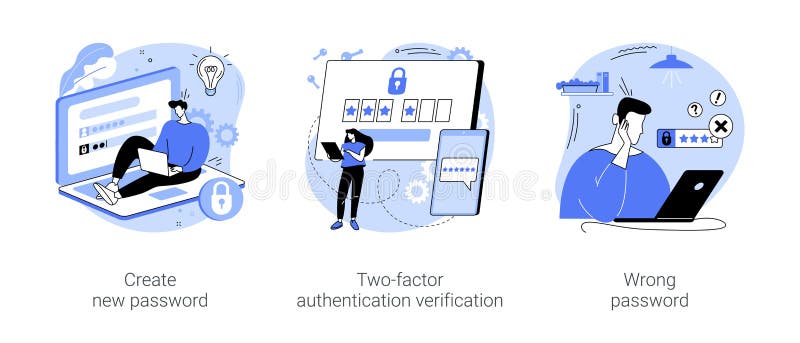 Password Management Isolated Cartoon Vector Illustrations Se Stock ...