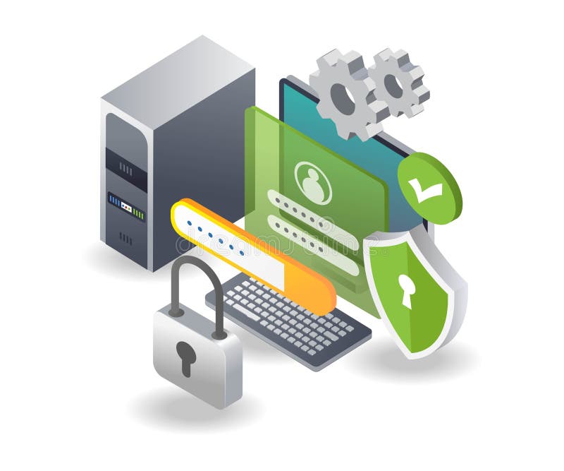 Password Management Isolated Cartoon Vector Illustrations Set. Stock ...