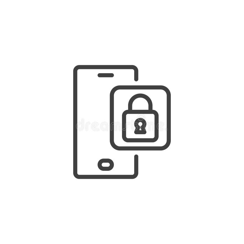 Password Manager App Line Icon Stock Vector Illustration Of Phone
