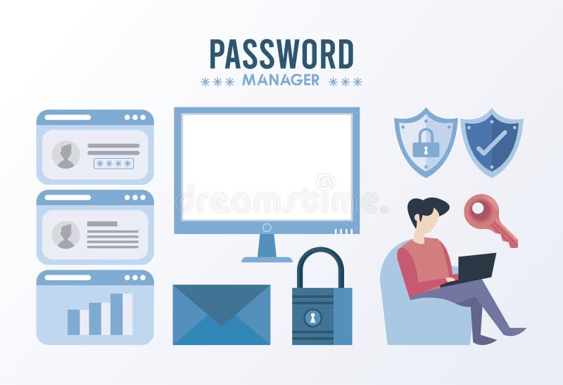Password Manager Software App Icon. Generative AI. Stock Illustration ...