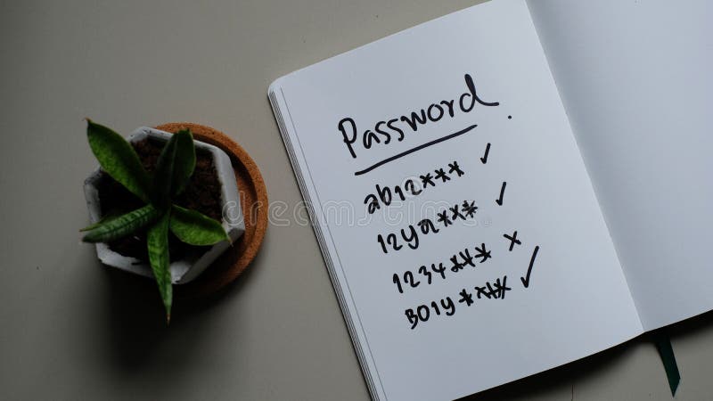 `Password` Message Concept Written Post it on Notebook. Stock Image ...