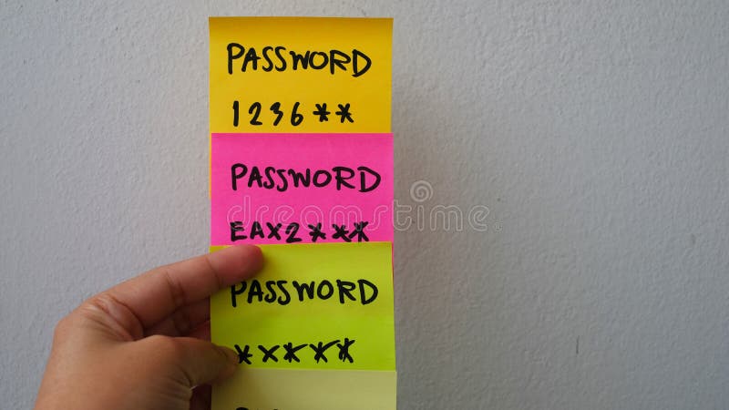 `Password` Message Concept Written Post it on Notebook. Stock Image ...