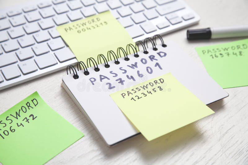 Password Message Written on Sticky Notes Stock Image - Image of numbers ...