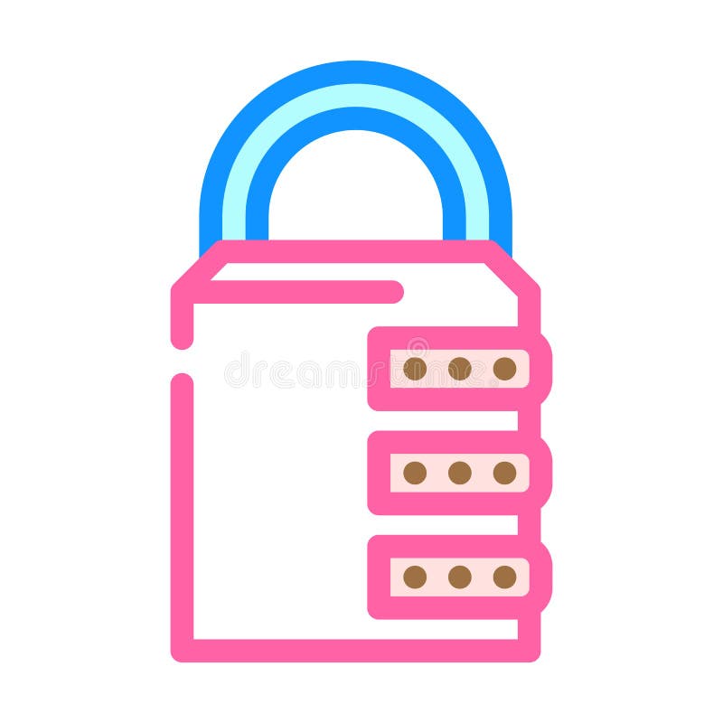 Password Padlock Color Icon Vector Illustration Stock Illustration ...
