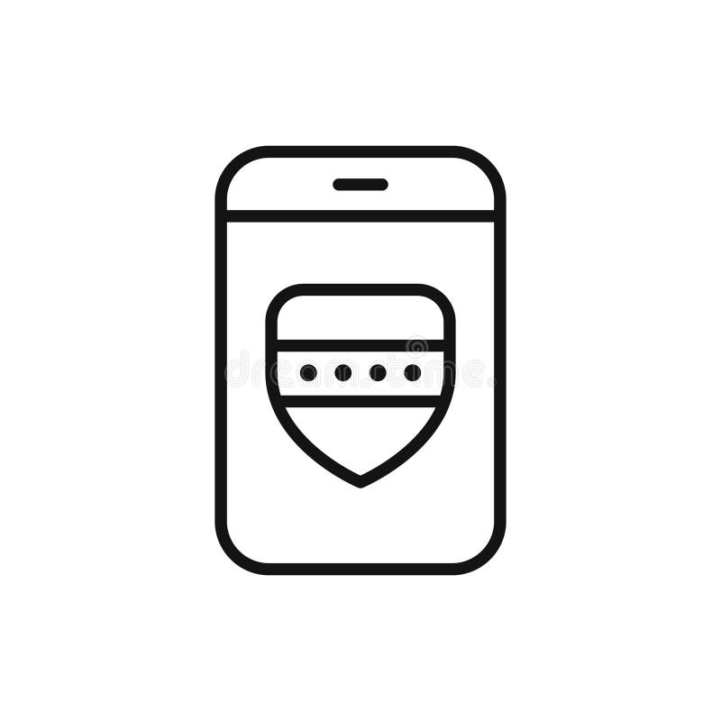 Password on the Phone Vector Icon. Shield Protection Simple Icon ...