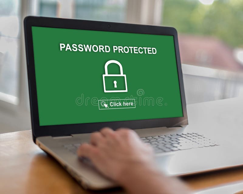 Password Protected Concept on a Laptop Stock Photo - Image of ...