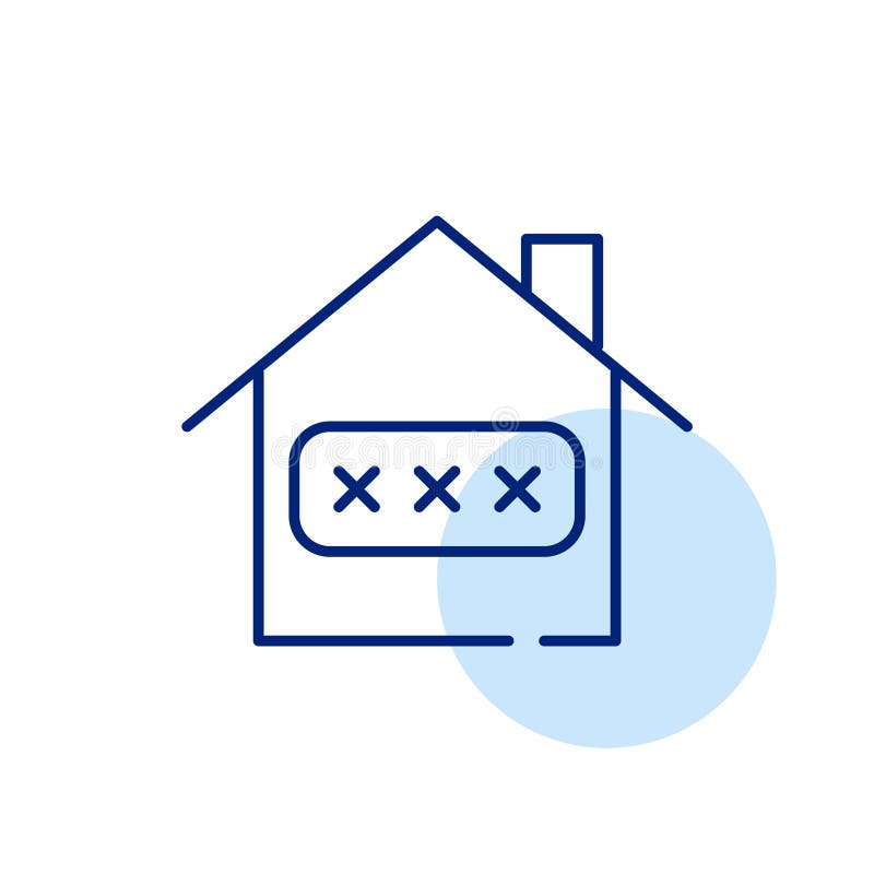 Password Protected House. Smart Lock. Pixel Perfect, Editable Stroke ...