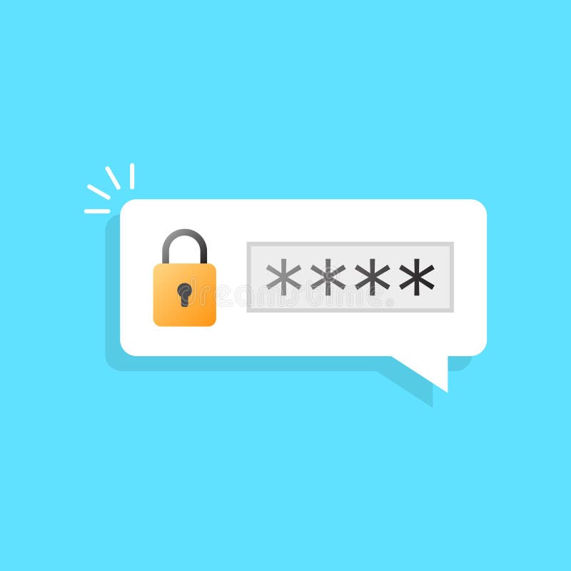 Password Protected Icon in Flat Style. Authentication Vector ...