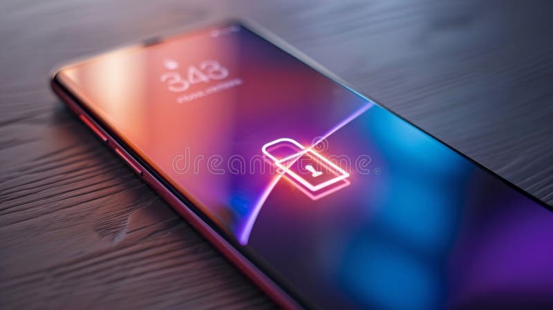 Password-protected Smart Phone, Lock Icon Display. Generative Ai Stock ...
