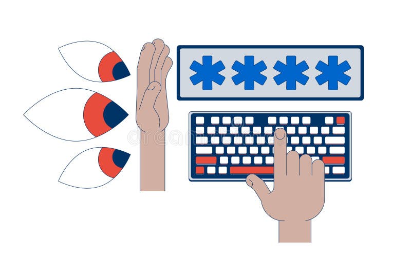 Password Protection 2D Illustration Concept Stock Illustration ...