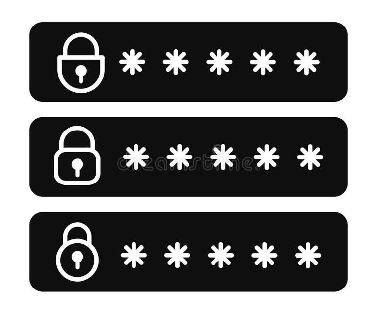 Password Protection Icon,glyph Password Vector Icon Collection Stock ...