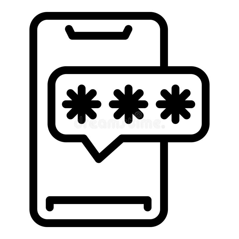 Password Protection Icon on Smartphone Stock Illustration ...